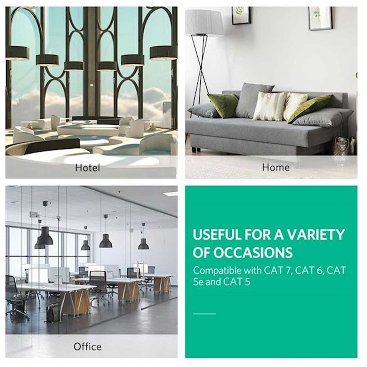 سوکت شبکه Rj45 Shielded Cat6 یوگرین 100 عددی Ugreen NW111 50248 | سنتی